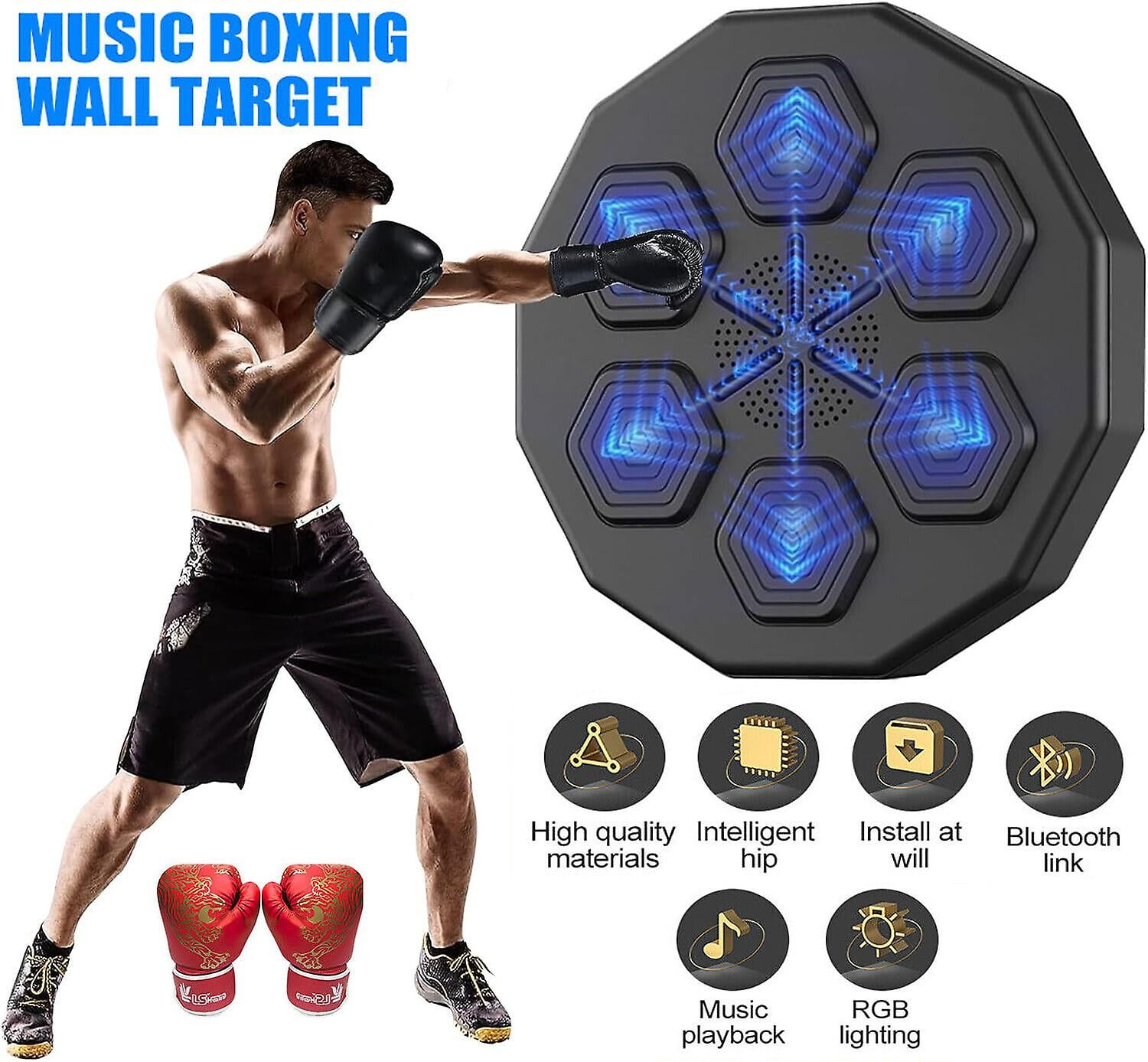 Wall Mounted Music Boxing Machine Punching Pad Led Lighted Training ...