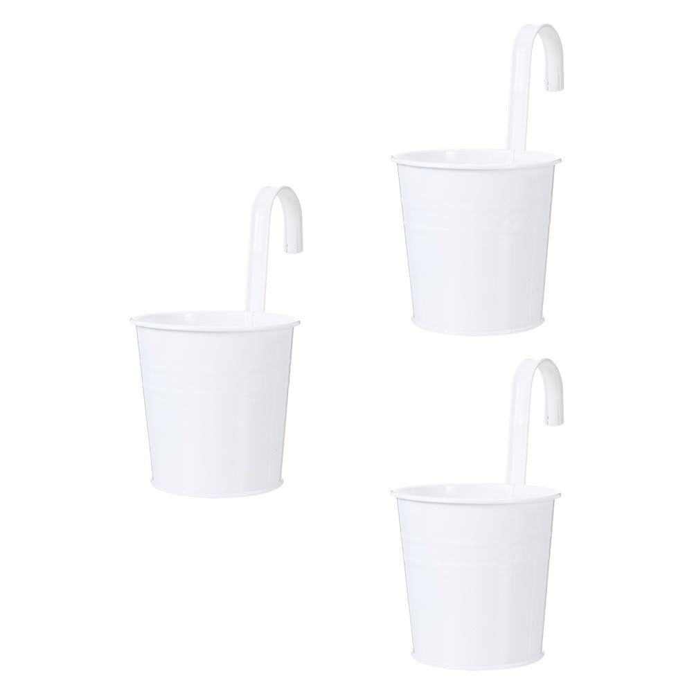 Wall Mounted Outdoor Hanging Tin Flower Bucket Metal Pots for Indoor ...