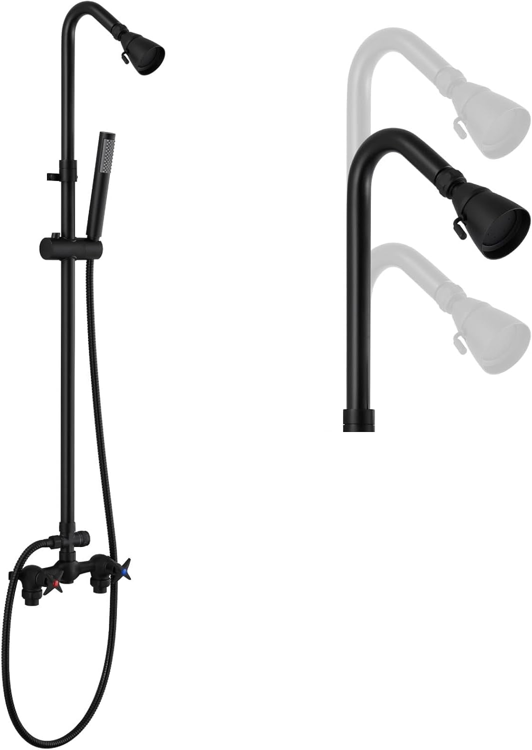 Wall Mounted Outdoor Shower System Matte Square Rainfall Shower head ...