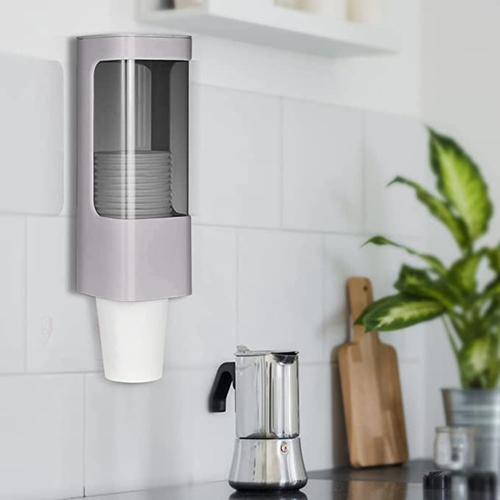 Wall Mounted Paper Cup Dispenser Pull Type Holder Disposable Cups ...