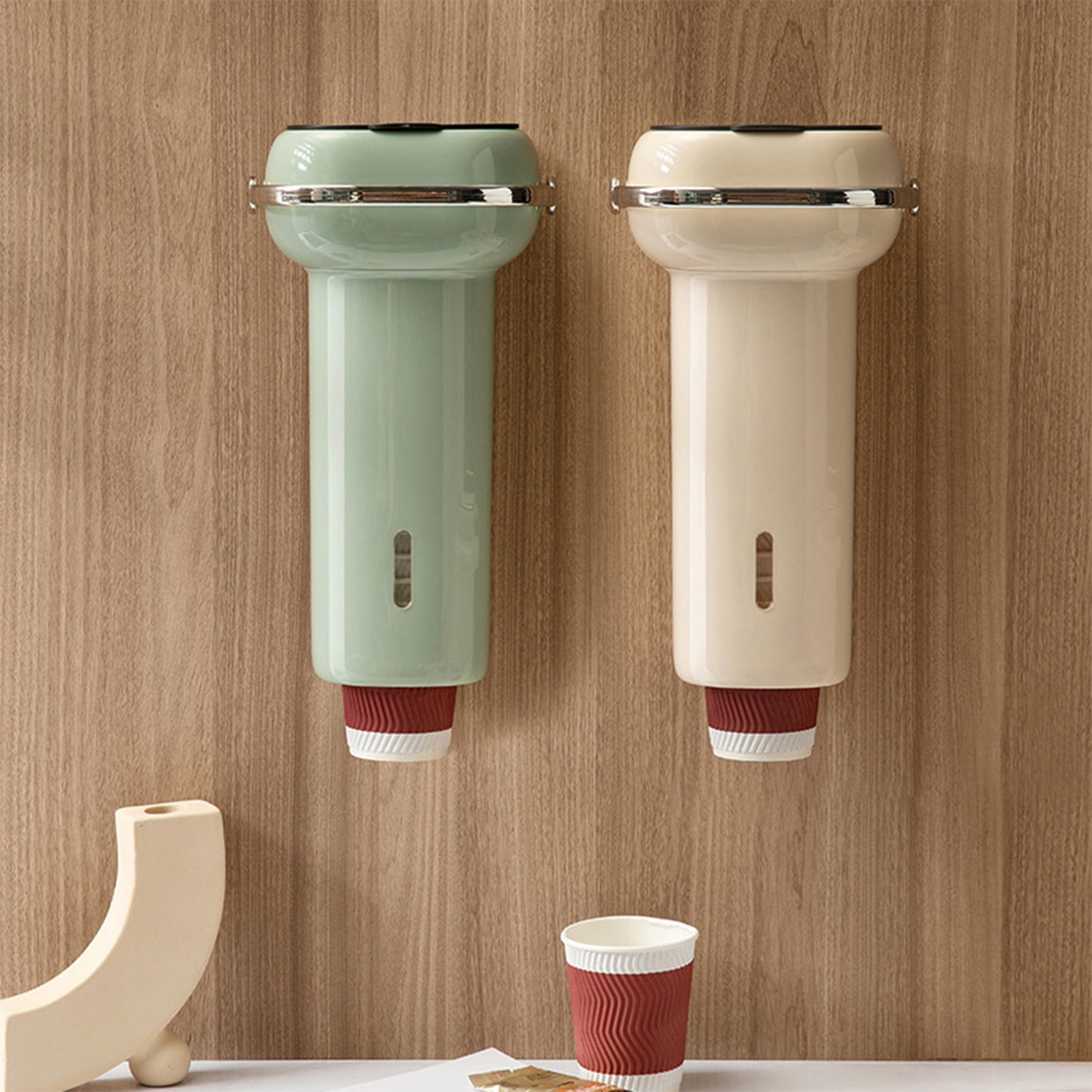 Wall Mounted Paper Cup Disposable Water Cup Punching-Free Design ...