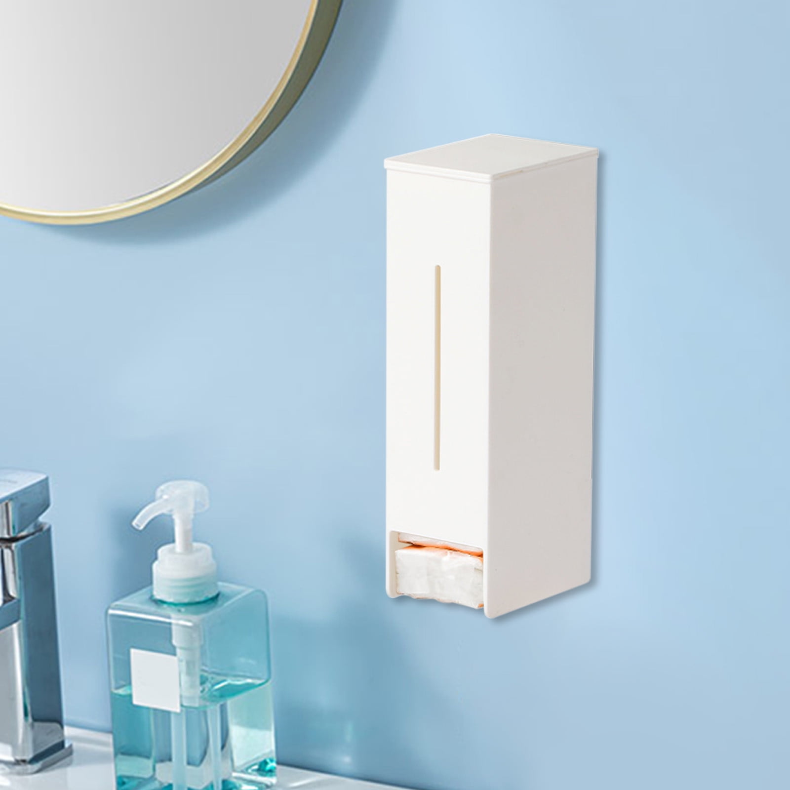 Wall Mounted Paper Towel Holder, Bathroom Tissue Dispenser, Plastic No Punch Wall Mount Paper ...