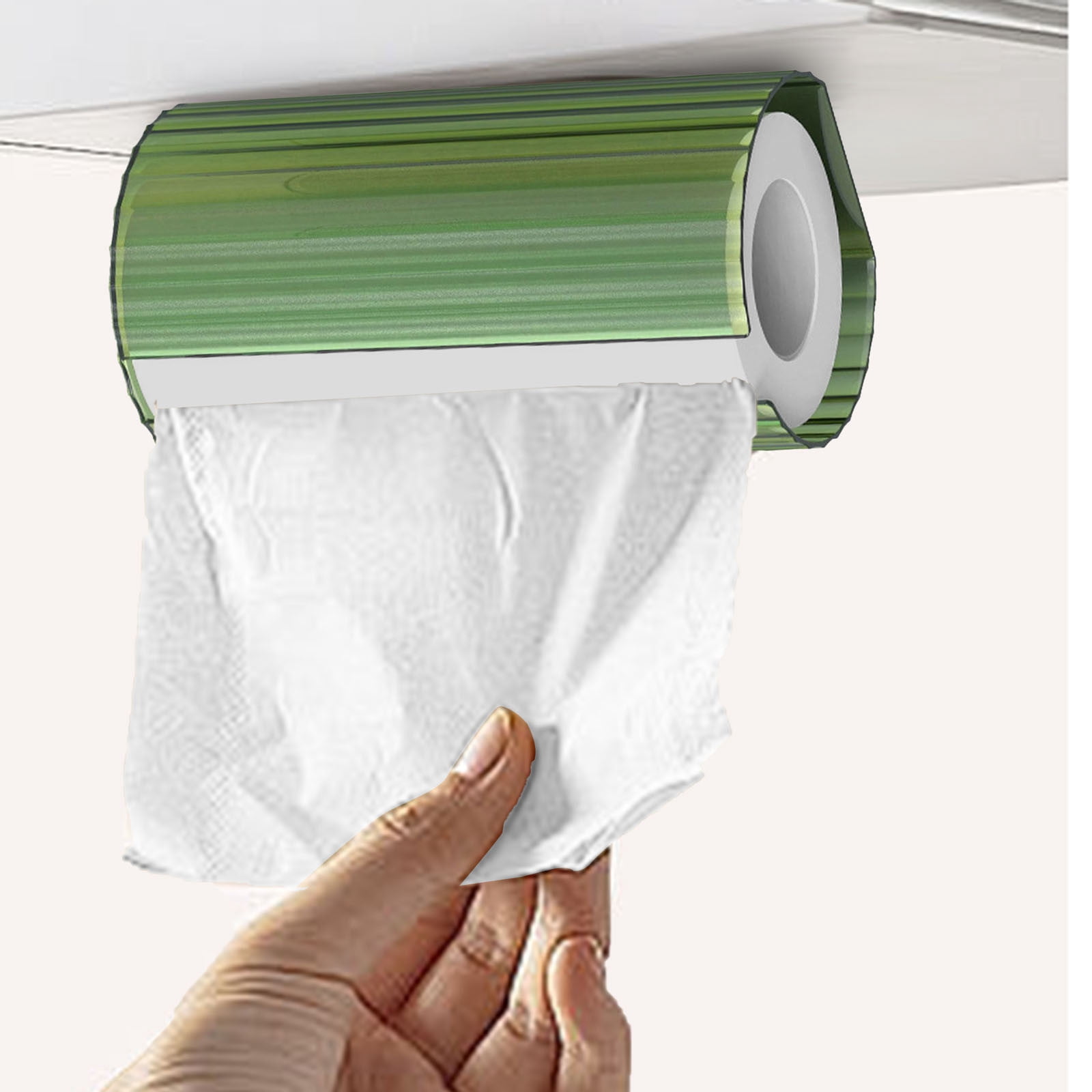 Wall Mounted Paper Towel Holder, No Drill Adhesive Dispenser, PET ...