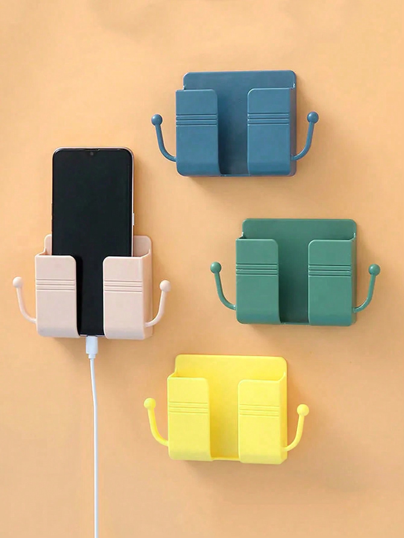 Wall-Mounted Phone Holder Storage Organizer Rack Box, Multi-Functional ...