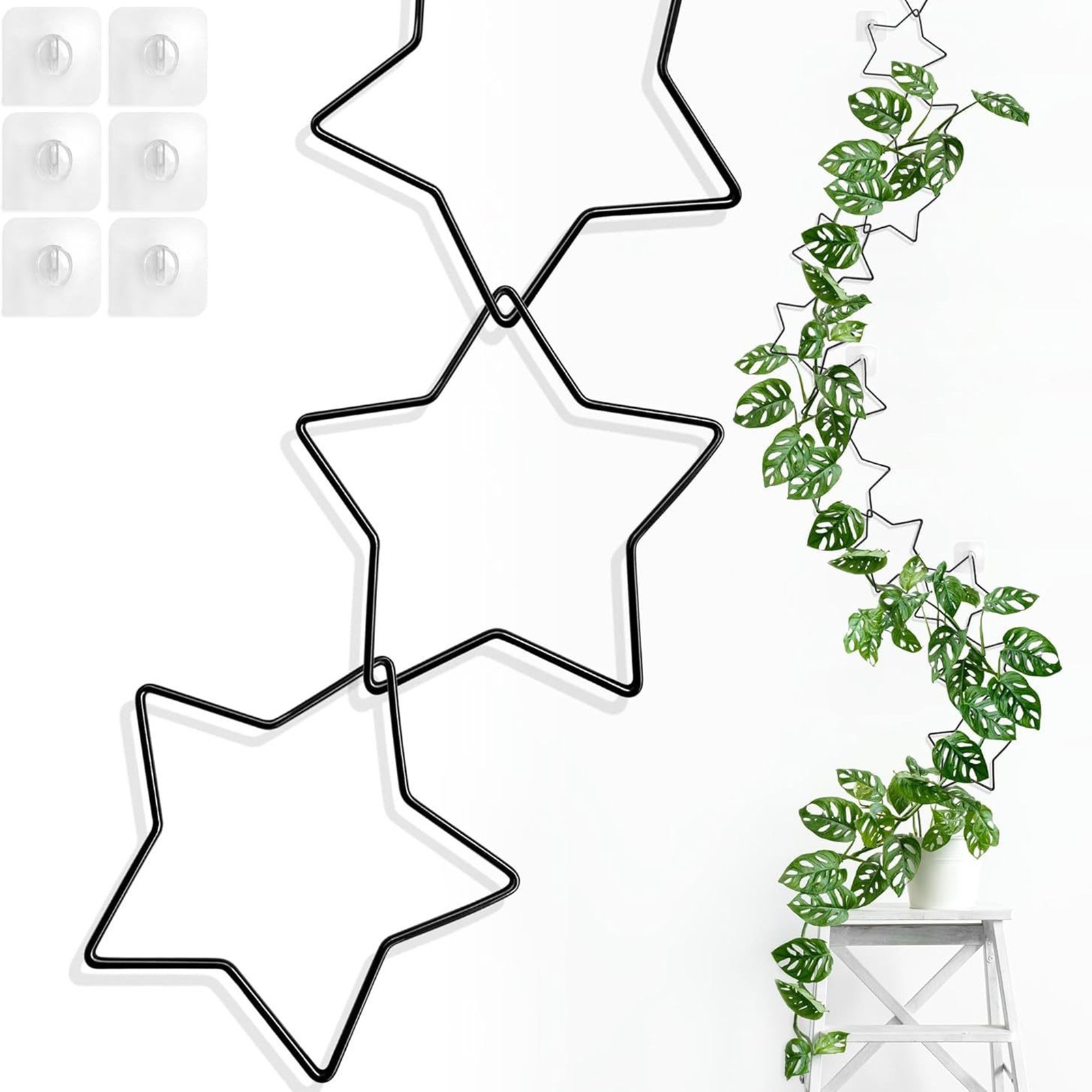 Wall Mounted Plant Trellis - 1 set Stainless Steel Star Chain Trellis ...