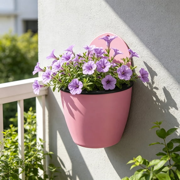 Wall Mounted Planter with Drainage Holes, Multicolor Hanging Flower Pot ...