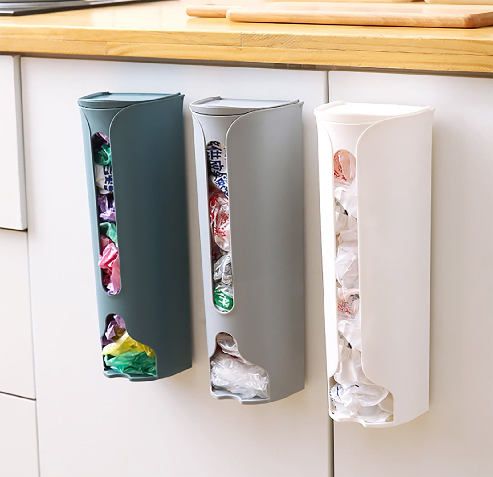 Wall-Mounted Plastic Bag Dispenser and Collector, Kitchen Storage for ...