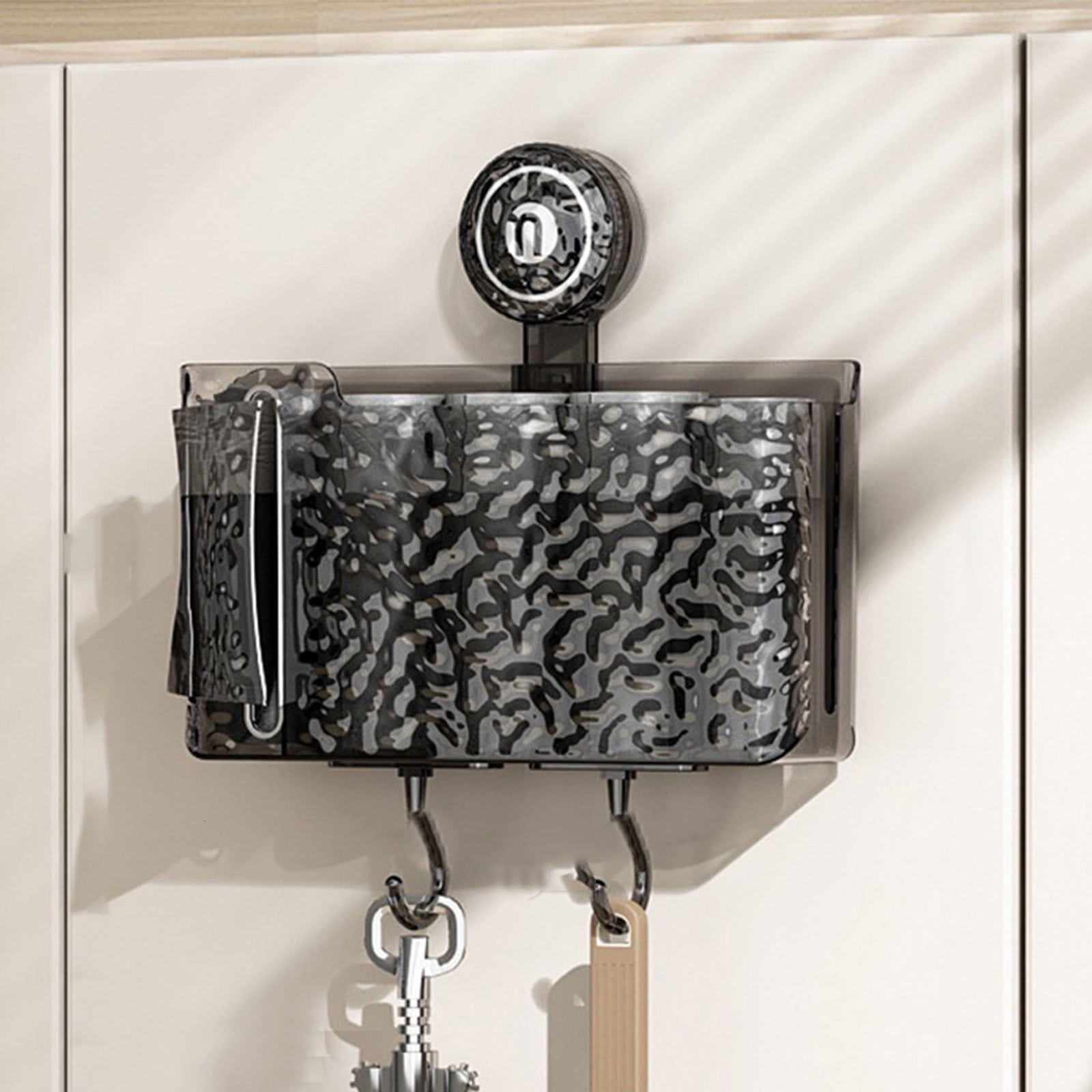 Wall Mounted Plastic Storage Basket with Multiple Compartments, Hanging ...