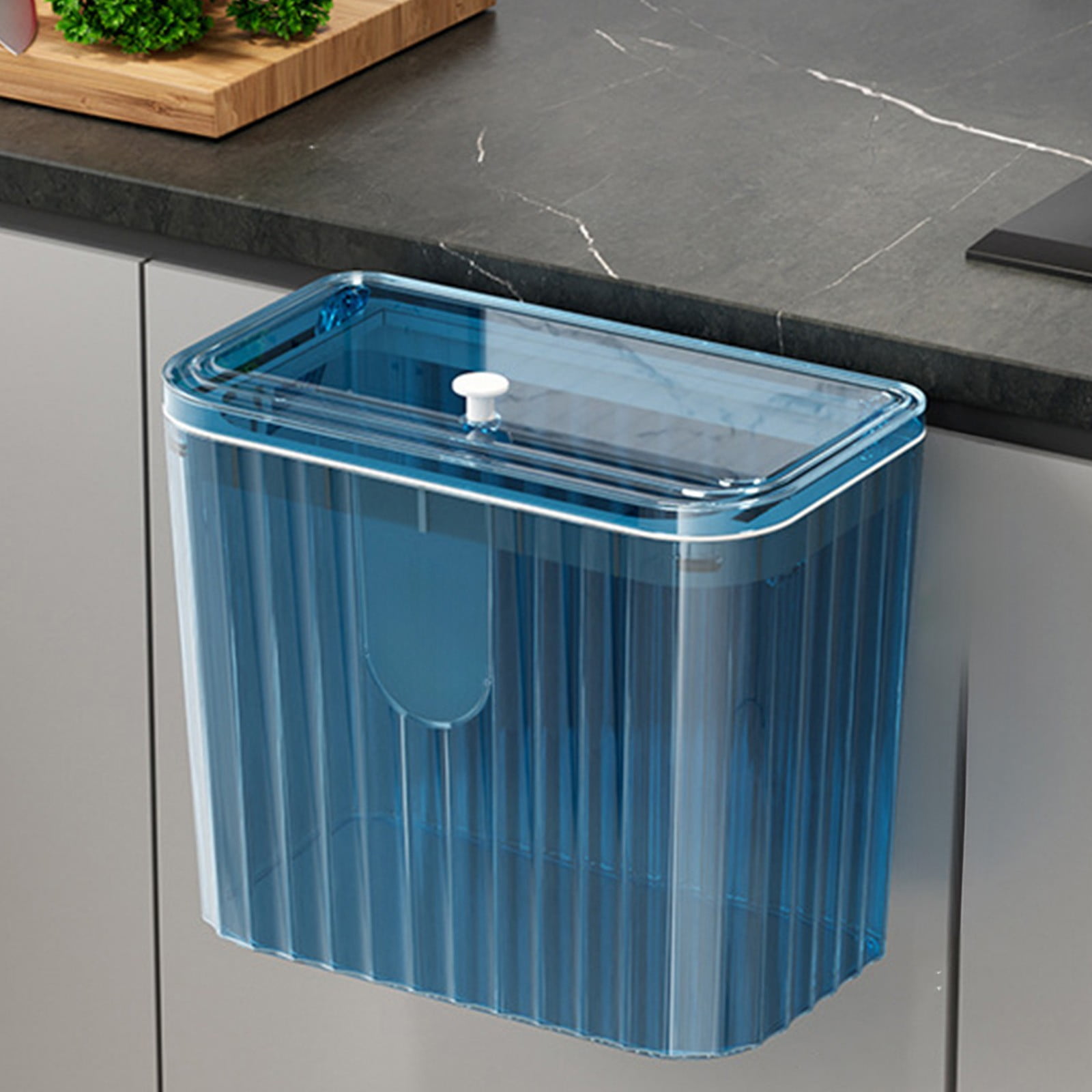 Wall Mounted Plastic Waste Bin, Waterproof Slide Lid Kitchen Bathroom ...