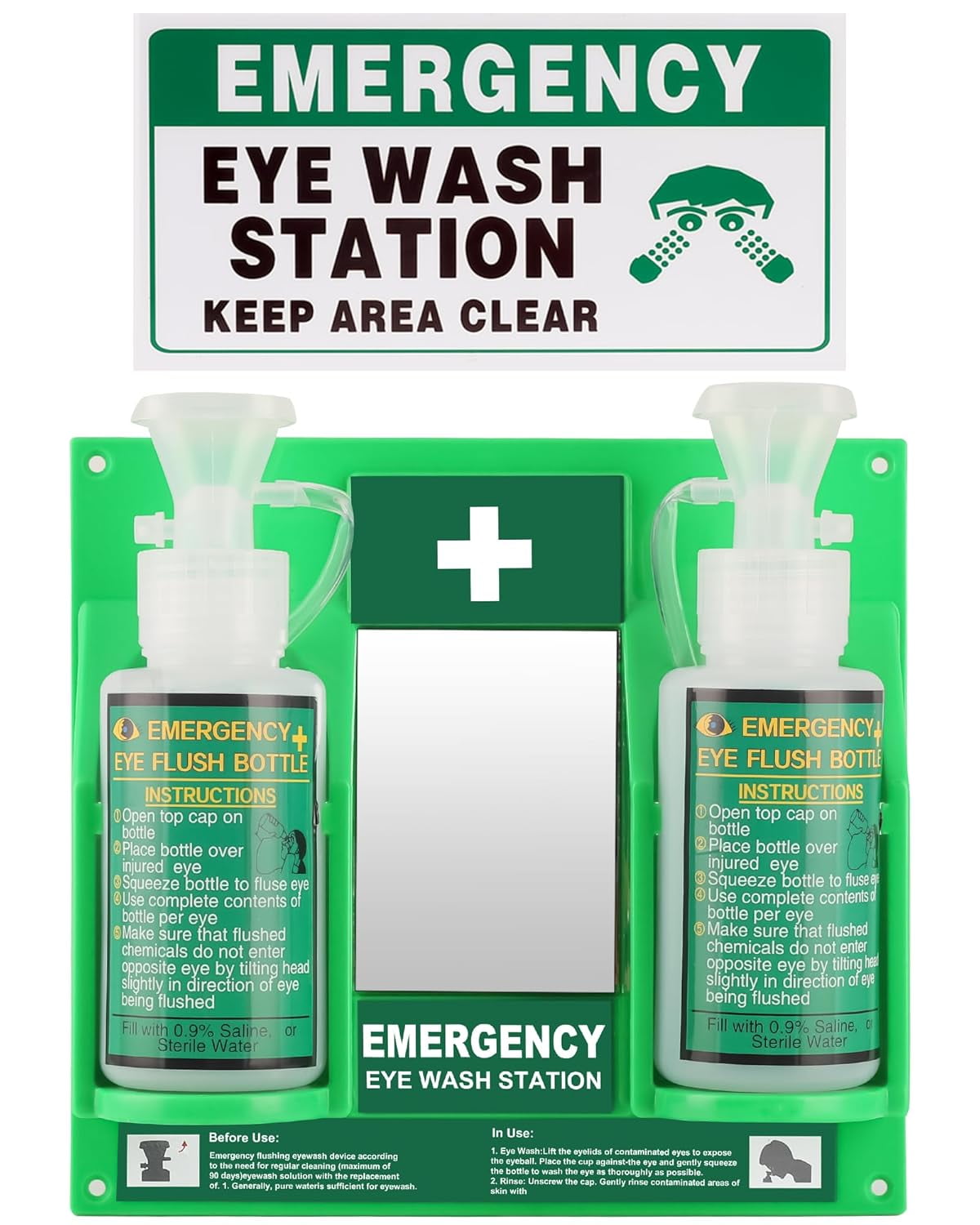 Wall-Mounted Portable Eyewash Station - OSHA-Approved Emergency Eye ...