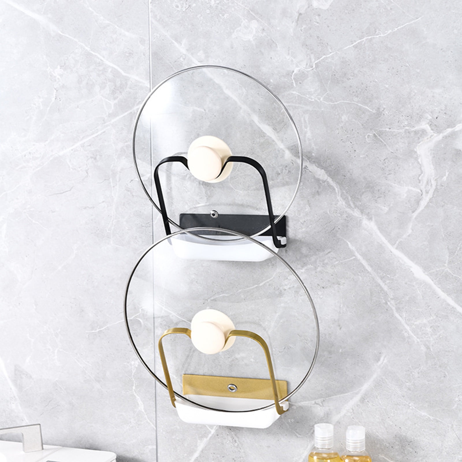 Wall Mounted Pot Lid Holder, Kitchen Plates Storage Rack, Draining Lid ...