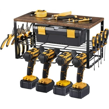 Yeabett Power Tool Organizer, 3 Layers Storage Rack with 4 Drill ...