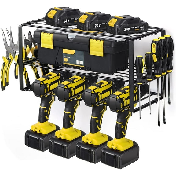 Heavy-Duty Wall-Mounted Metal Electric Tool Rack - High-Load Garage ...