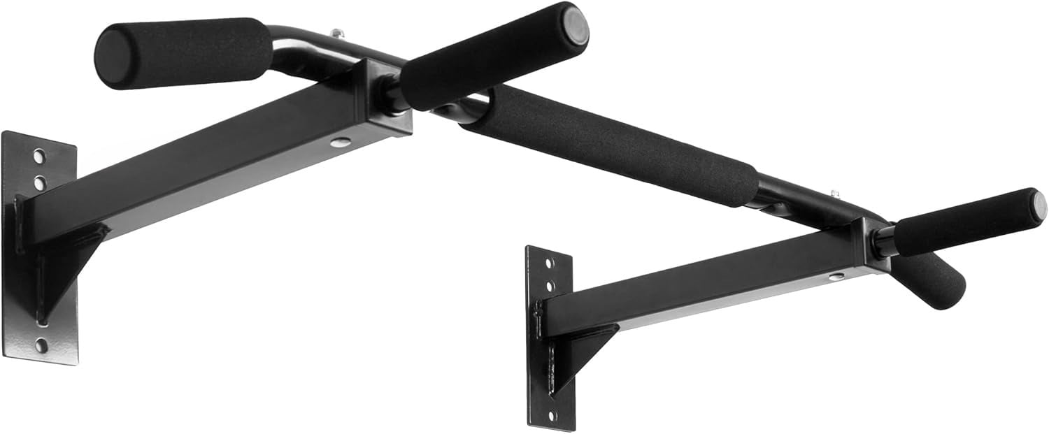 Wall-Mounted Pull-Up/Chin-Up Bar, Heavy Duty 300 lb. Capacity, Black ...