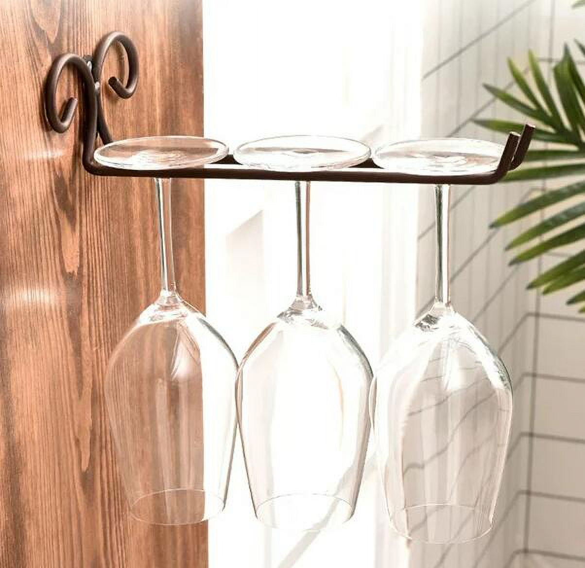 Wall Mounted Rack Metal Wall Mounted Glass Rack Goblet Cup Stemware Bar ...