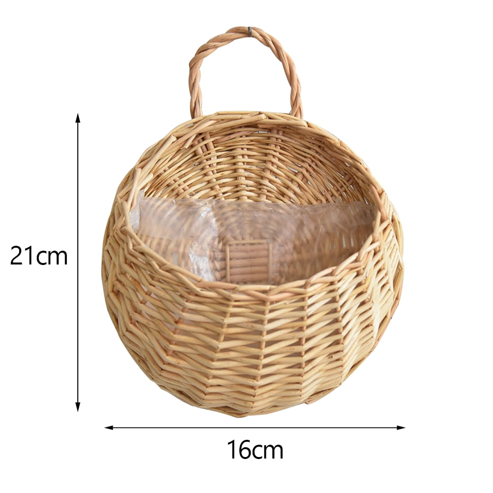 Wall Mounted Rattan Basket Hanging Planter Basket Handmade Wicker ...