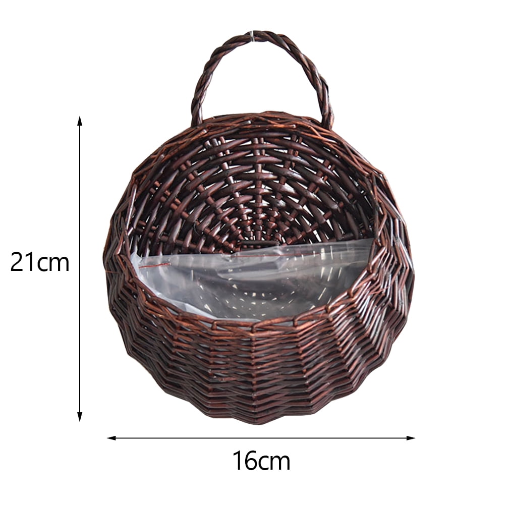 Wall Mounted Rattan Basket Hanging Planter Basket Handmade Wicker ...