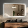 Wall Mounted Rectangle Led Bathoom Vanity Mirror Dimmable Frameless ...