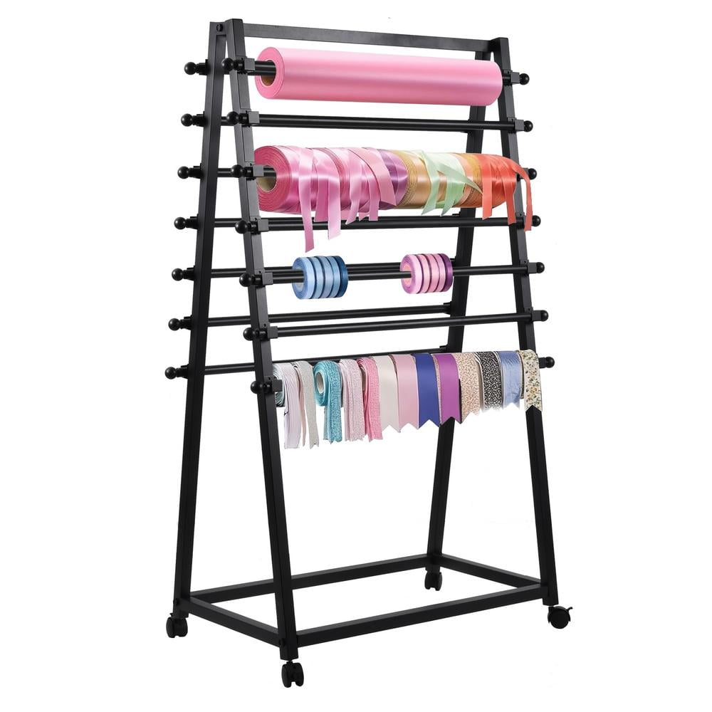Wrapping Paper Wall Storage 7-Tier Ribbon Storage Rack Wall Mounted ...