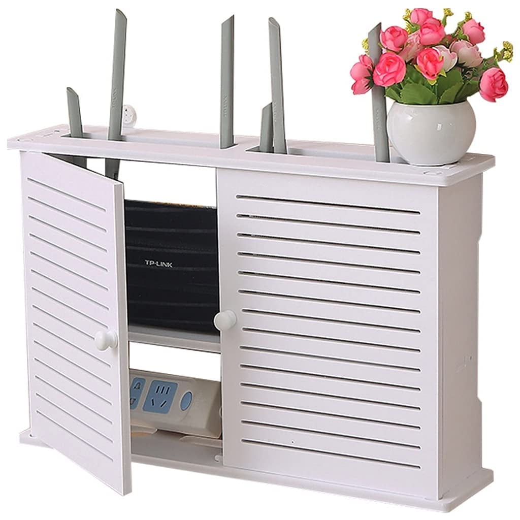 Wall Mounted Router Bracket, Floating Rack Wifi Storage Box, 2-Layer ...