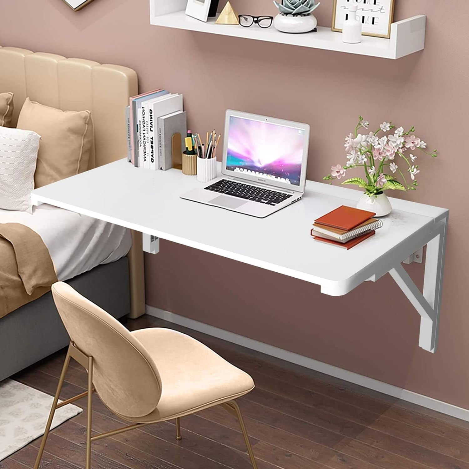 Wall Mounted S Table Fold Down Table for Laundry Kitchen Dining, Pine ...