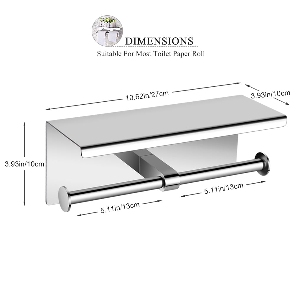 Wall Mounted SUS 304 Stainless Steel Double Roll Toilet Paper Holder ...