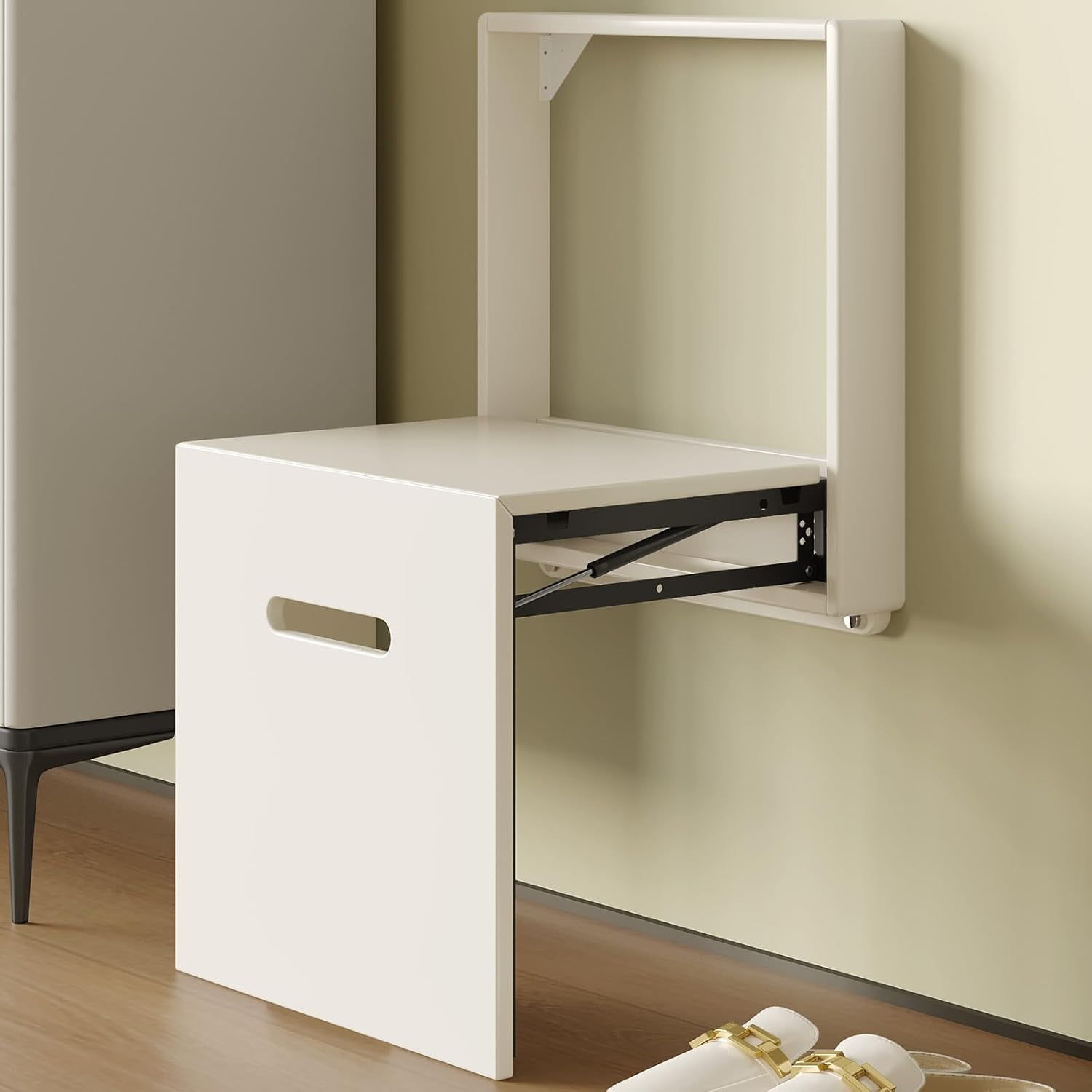 Wall Mounted Seat Shoe Changing Stool, Folding Stool Chair for Entryway ...