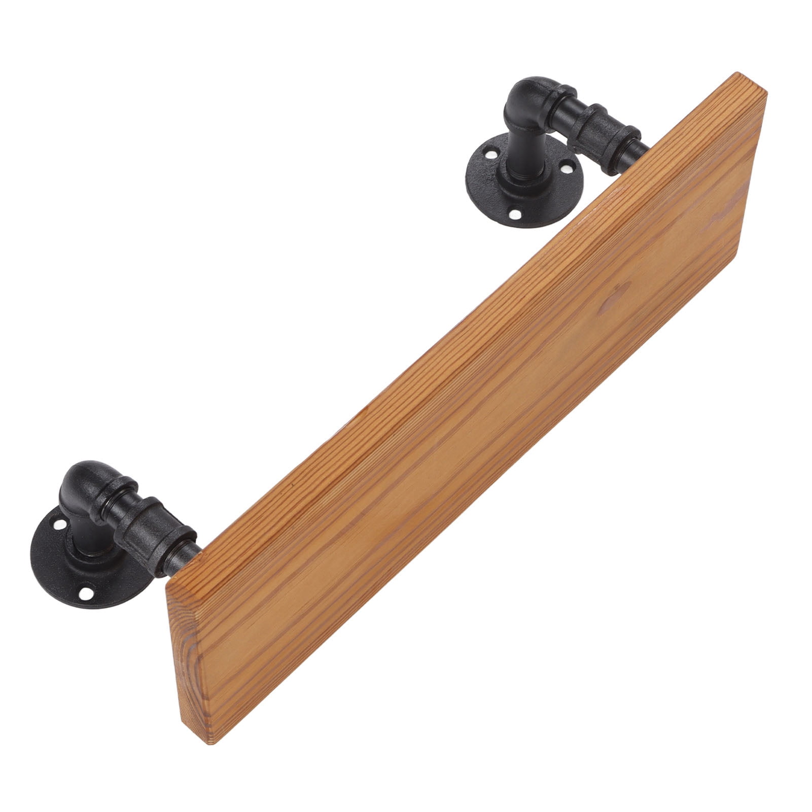Wall Mounted Shelf - Solid Wood Board with Wrought Iron Pipe Retro ...