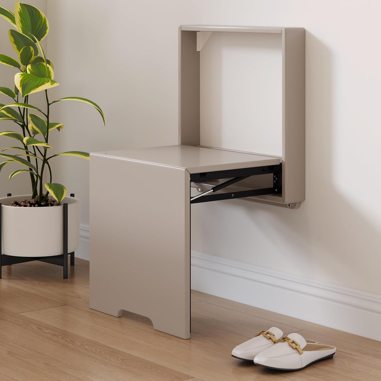 Wall Mounted Shoe Changing Stool, Folding Stool Chair for Entryway ...