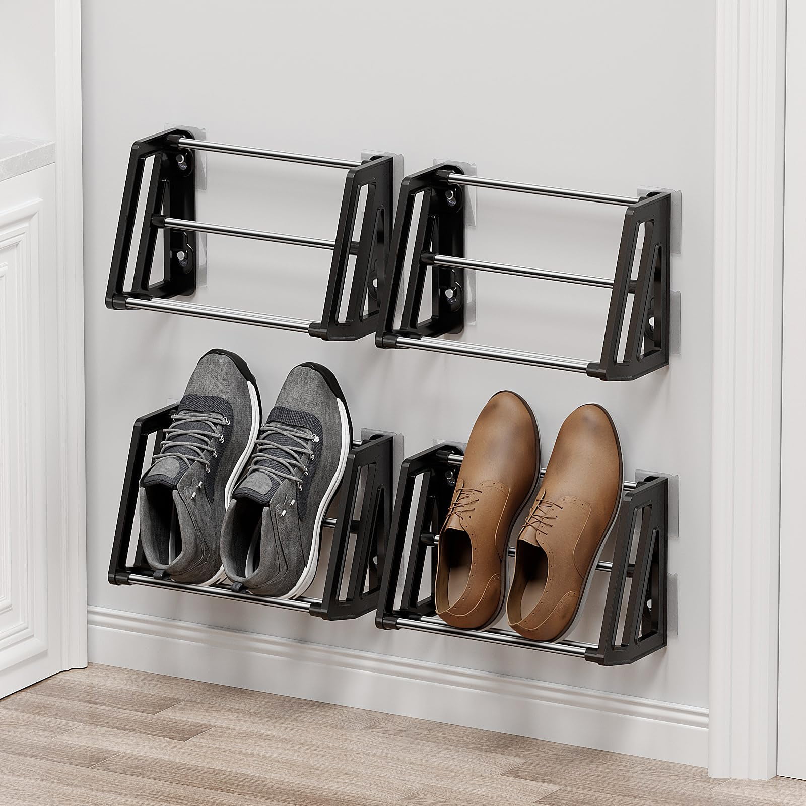 Wall Mounted Shoe Rack for RV Organization and 4 Pack Wall Shoe Rack ...