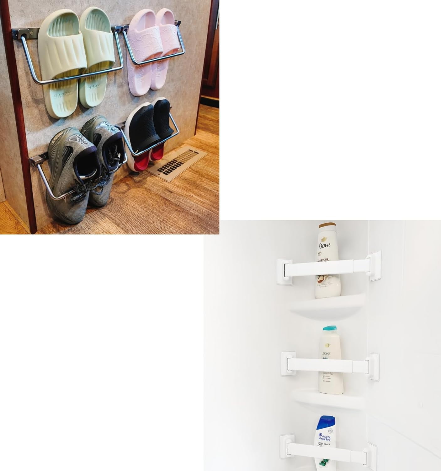 Wall Mounted Shoe Racks 4 Pack Foldable Shoes Storage and Organizer 12 ...