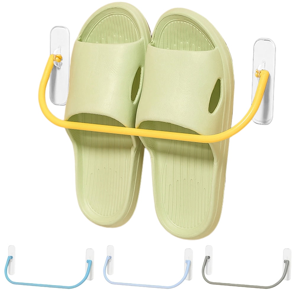 Wall Mounted Shoes Rack, Self-adhesive Plastic Shoes Holder Slippers ...