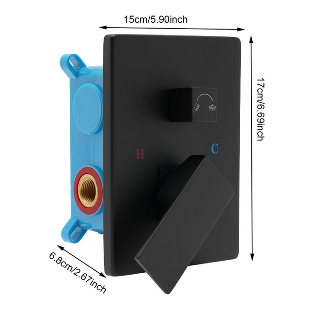 Wall Mounted Shower Faucet Control Valve Bath Mixer Bathroom 1/2" Water ...