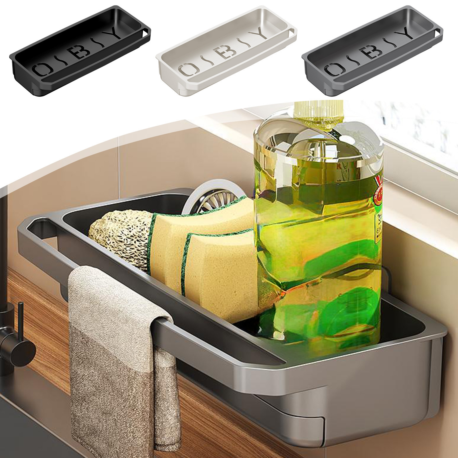 Wall Mounted Sink Drainage Rack, Steel Dishwashing Basket, Drainage ...