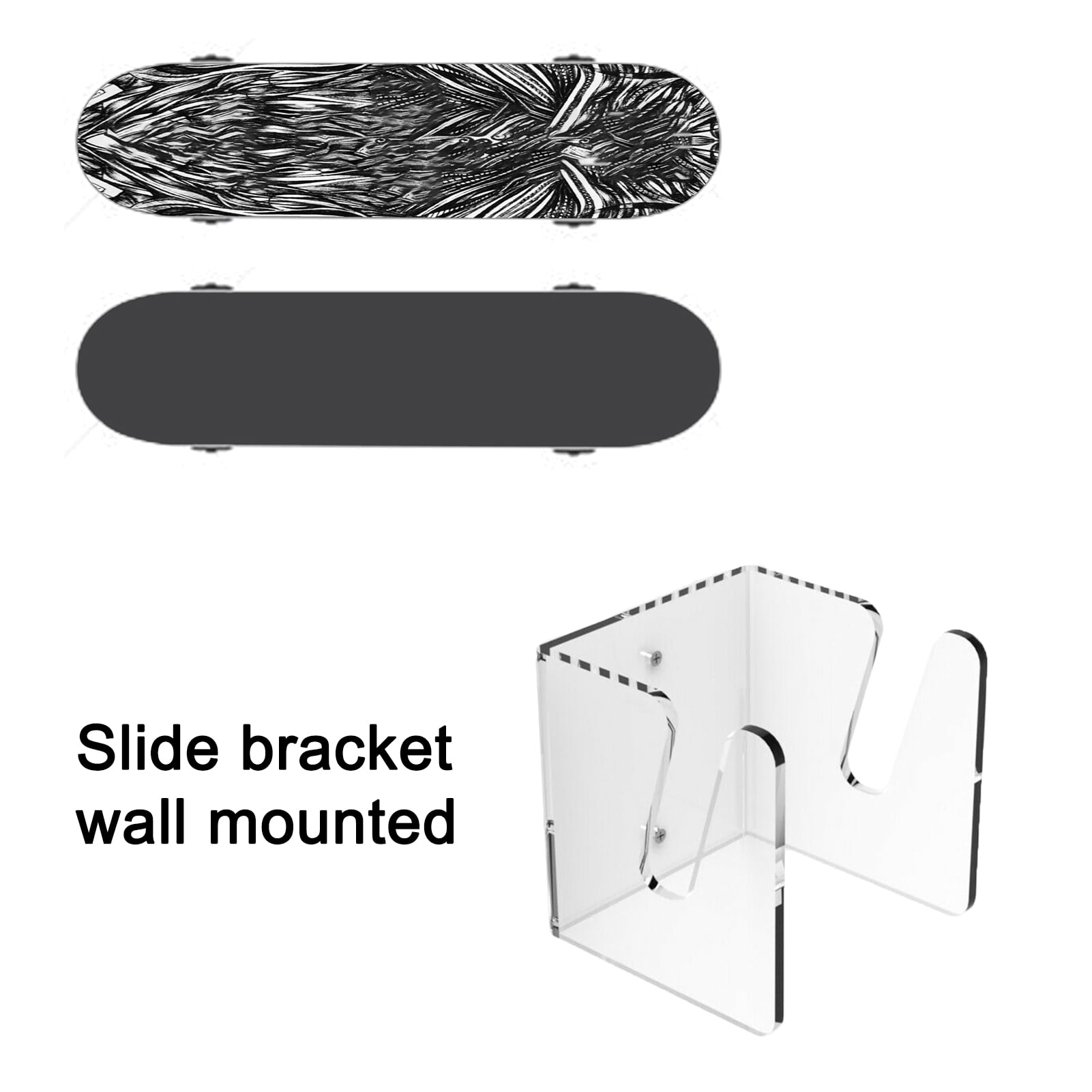 Wall-Mounted Skateboard Rack Displaying Acrylic Wall Hanging Sliding ...