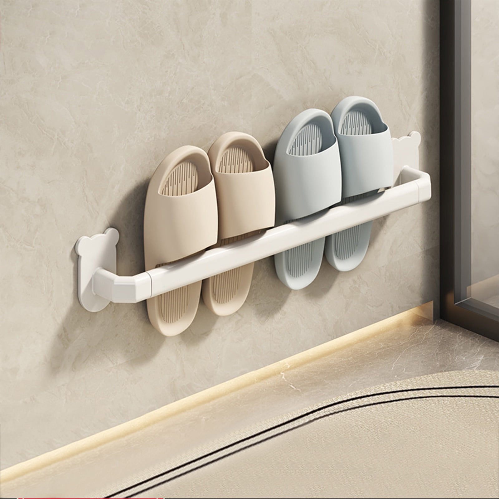 Wall Mounted Slipper Rack Storage Organizer | Bathroom Shoe Drains Rack ...