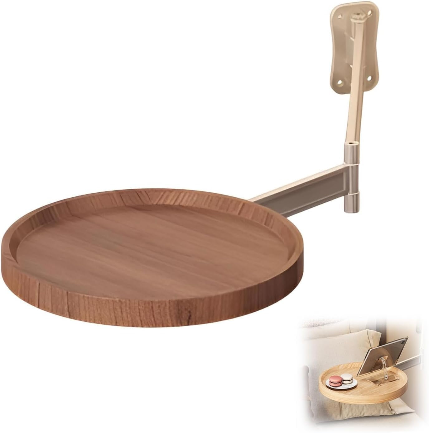 Wall Mounted Small Round Tray, 180° Rotation Folding Table, Fold Down ...