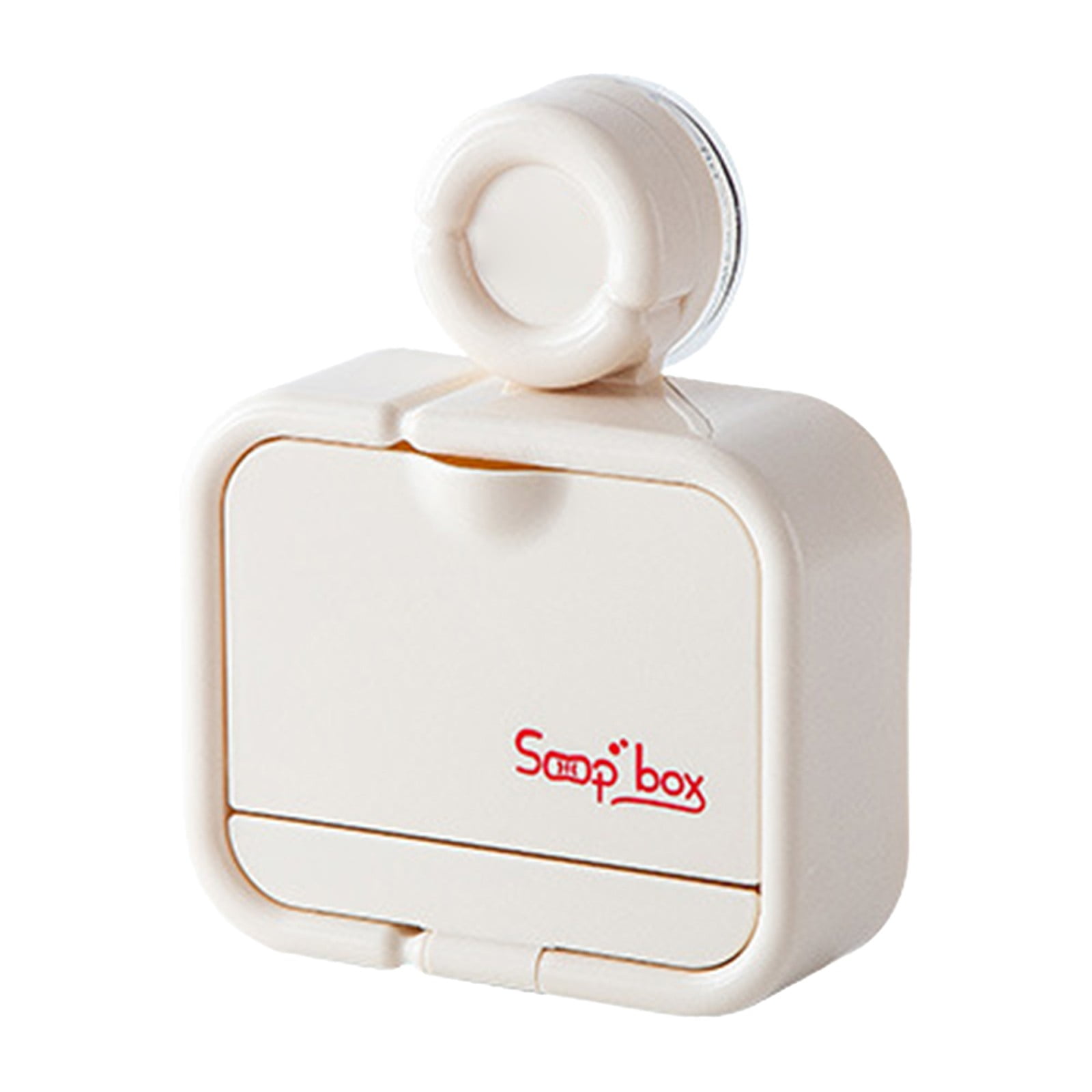 Wall Mounted Soap Box with Cover and Suction Cup, Plastic (Beige) Soap ...