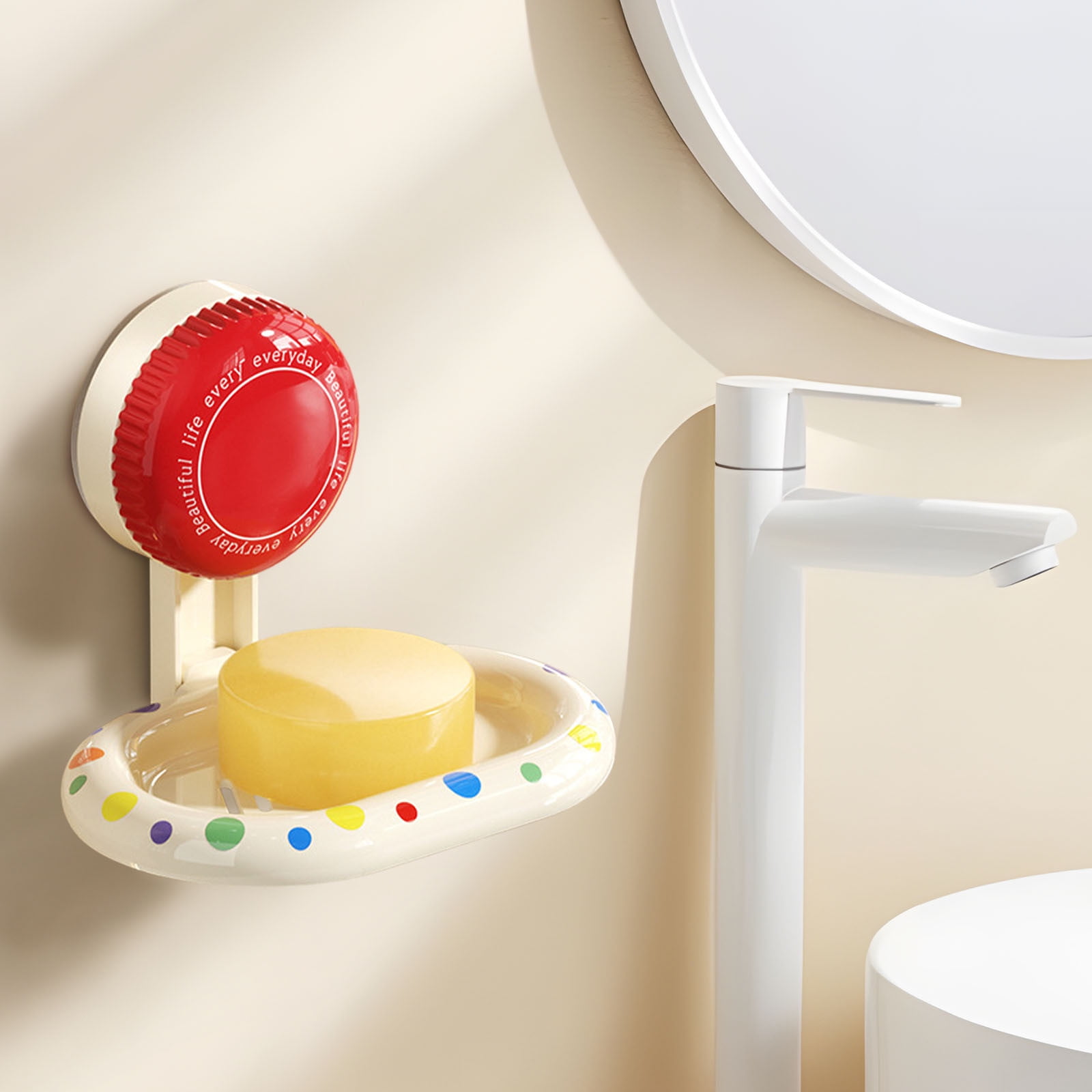 Wall-Mounted Soap Dish Organizer | Suction Cup Installation Plastic ...