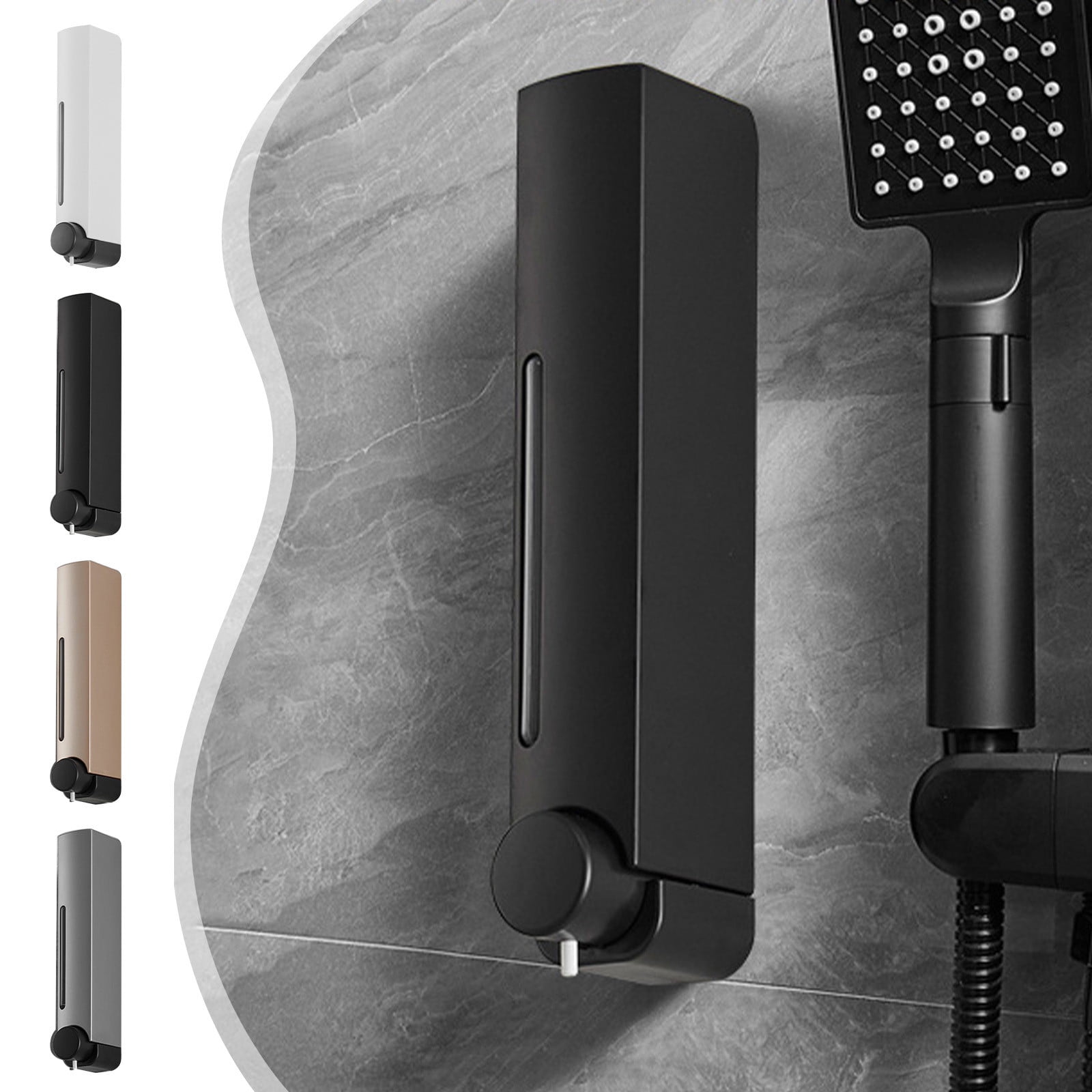 Wall Mounted Soap Dispenser Push-Activated 10Ml Black Resin Design ...