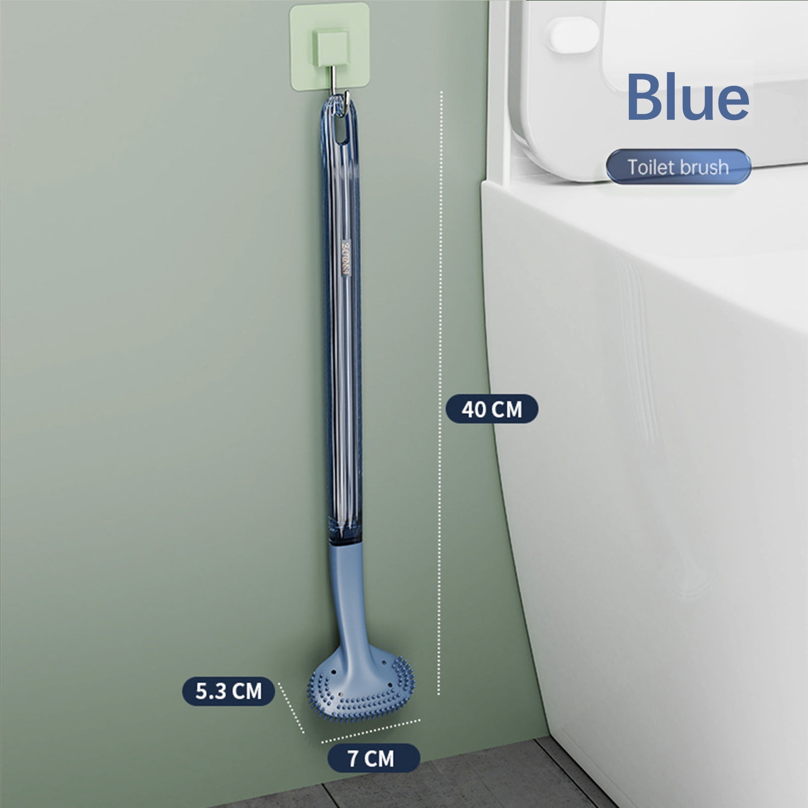 Wall-Mounted Soft Toilet Brush, No Dead Corner Cleaning, TPR Bristles ...