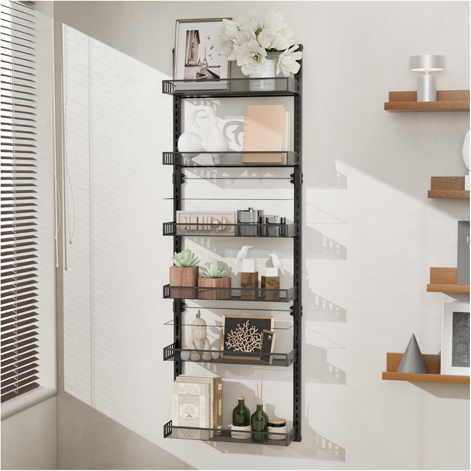Wall Mounted Spice Rack Over the Door Pantry Organizer 6 Tier Large ...