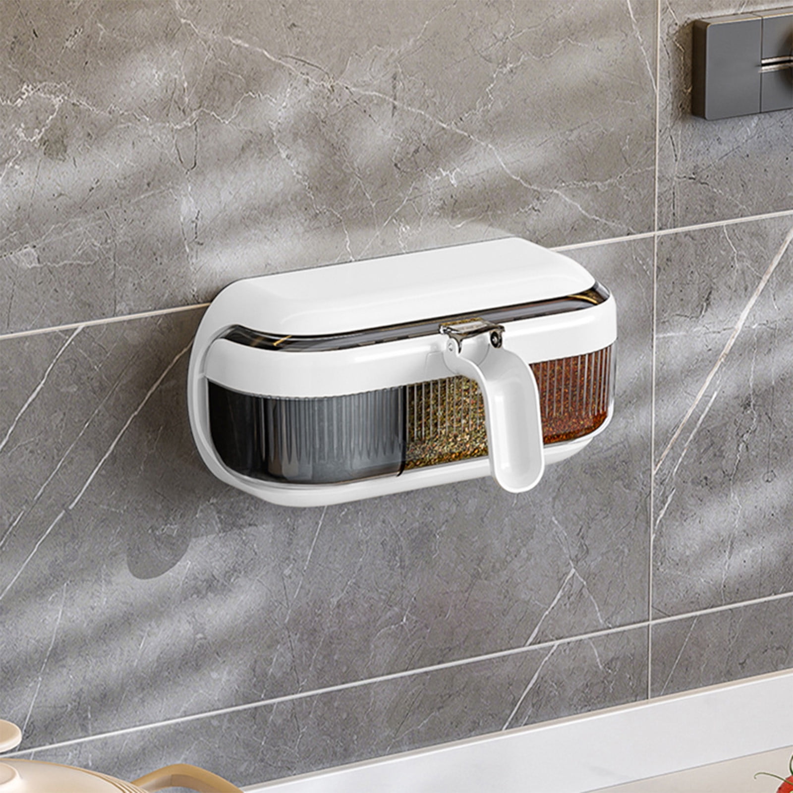 Wall Mounted Spice Rack Organizer with Three Compartments, Space-Saving ...