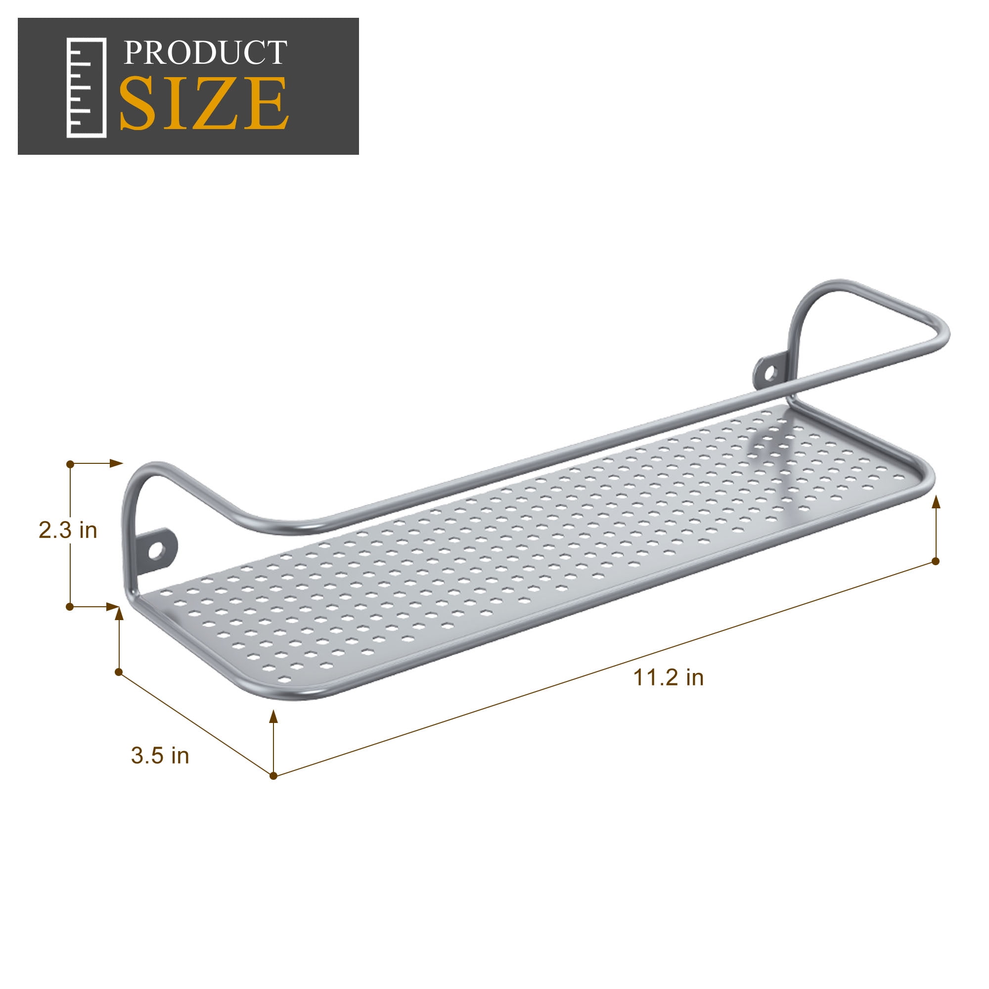 Wall Mounted Spice Rack, Spice Rack With Guard Rail Chrome, Pack Of 2 ...