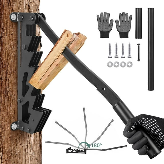 Wall Mounted Splitter: Dual-Handle Manual Kindling Splitter with 6 ...