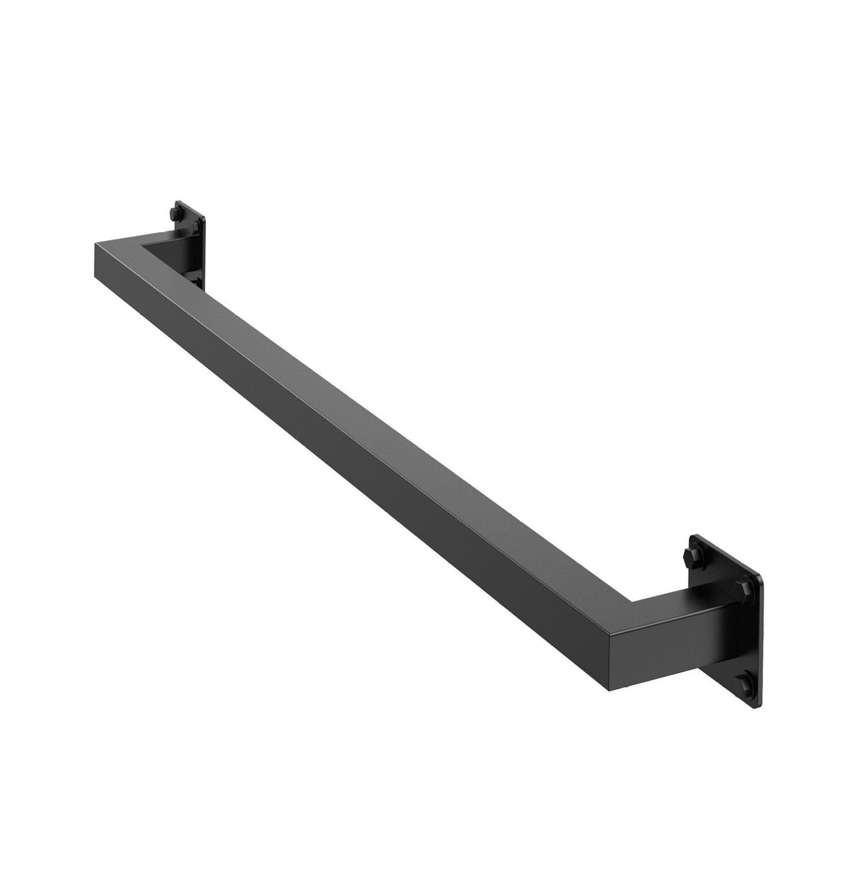 Wall Mounted Stair Handrail 3ft Black Iron - 250lbs Capacity Square ...