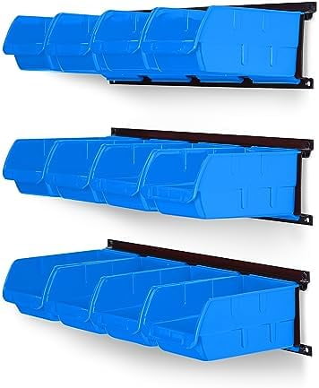 Wall Mounted Storage Bins, Plastic Hanging Storage Organizer Bins ...