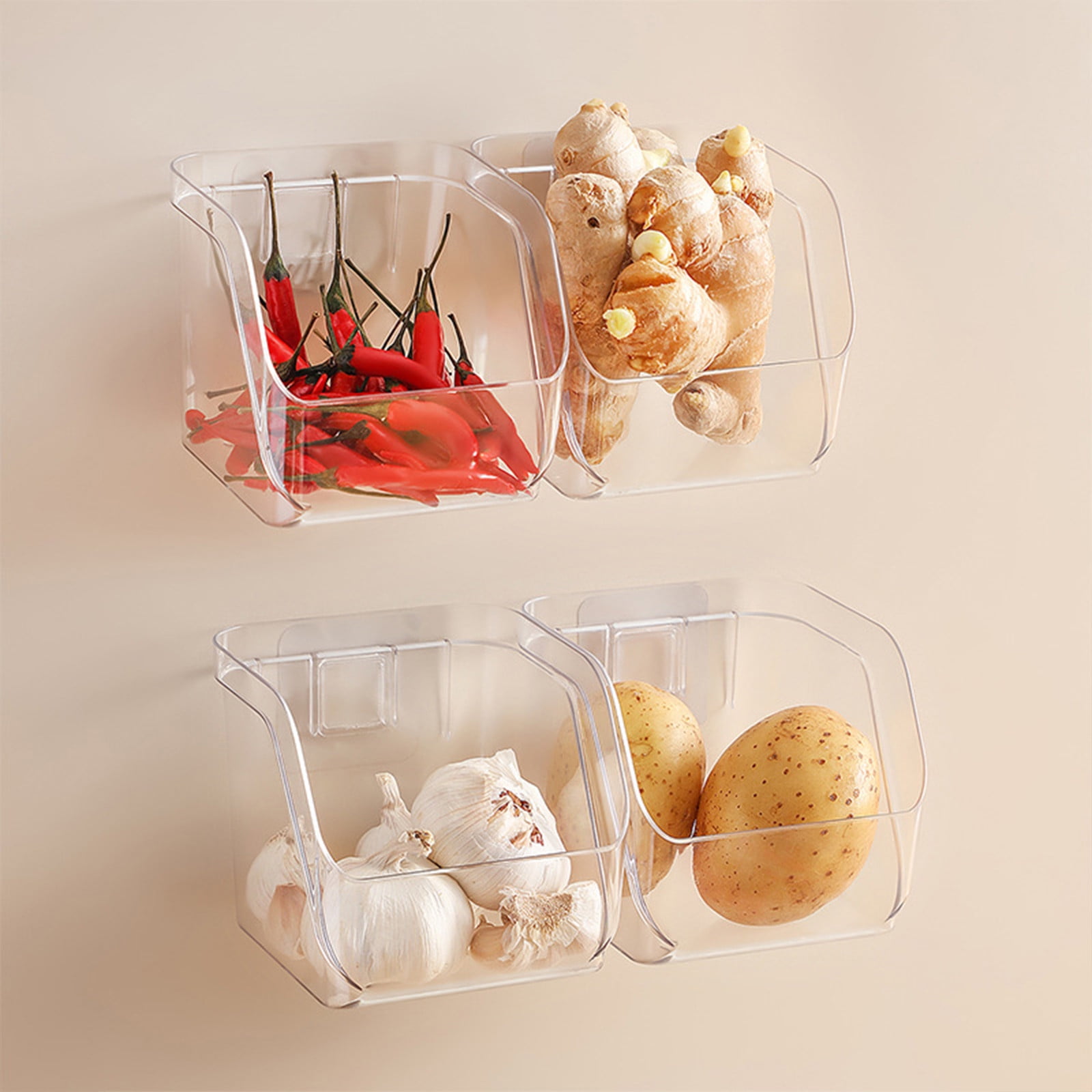 Wall Mounted Storage Box | Plastic Hanging Basket for Kitchen | Ginger ...