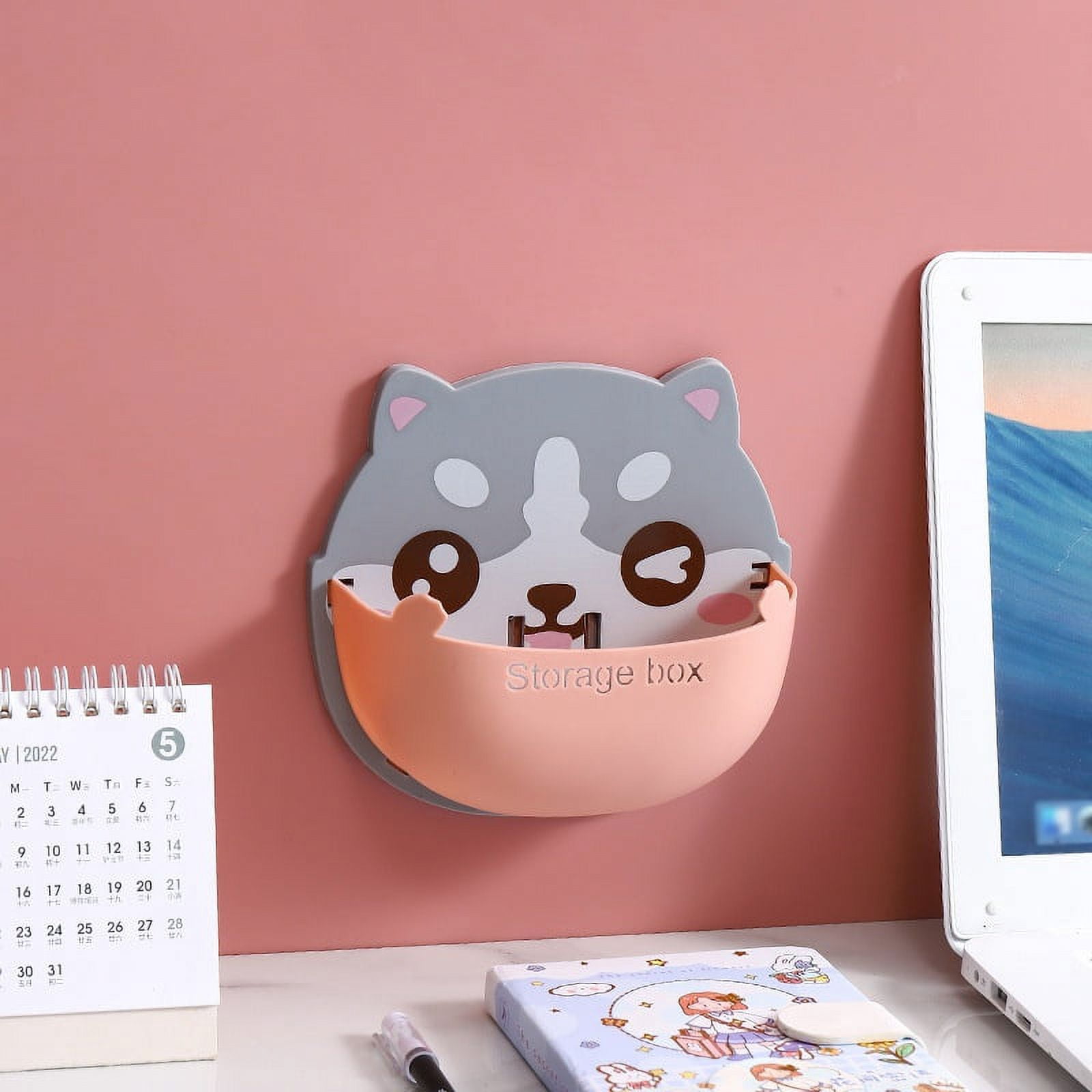 Wall-Mounted Storage Boxes Cat-Shaped Storage Rack Remote Control Panel ...
