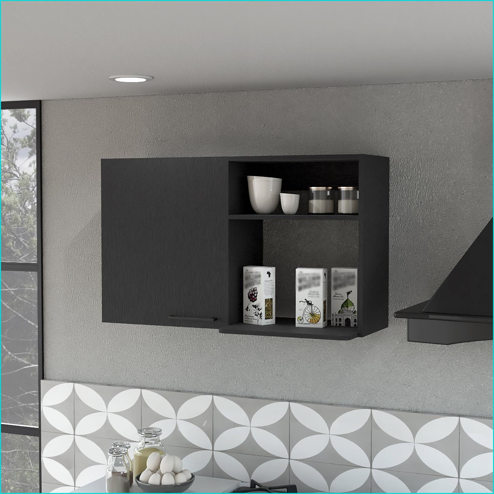 Wall Mounted Storage Cabinet, 2 Door Stackable with 2 Side Shelves ...